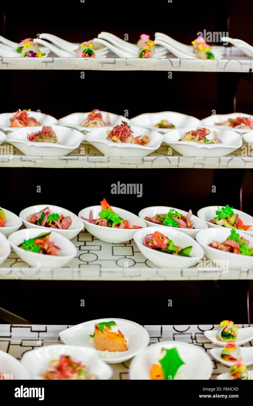 Snacks display at hotel Stock Photo - Alamy