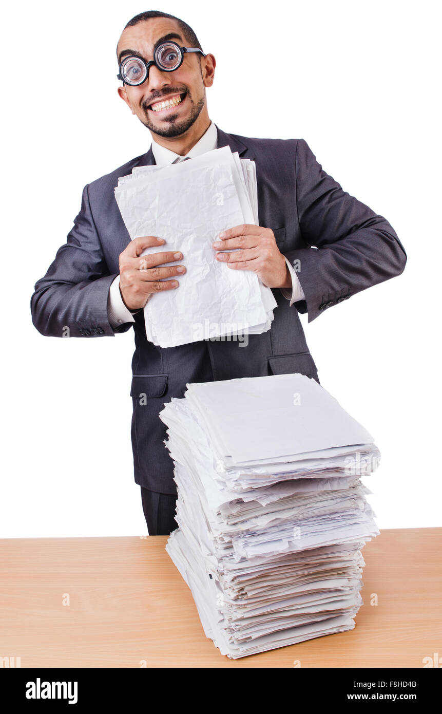 Man with too much work to do Stock Photo - Alamy