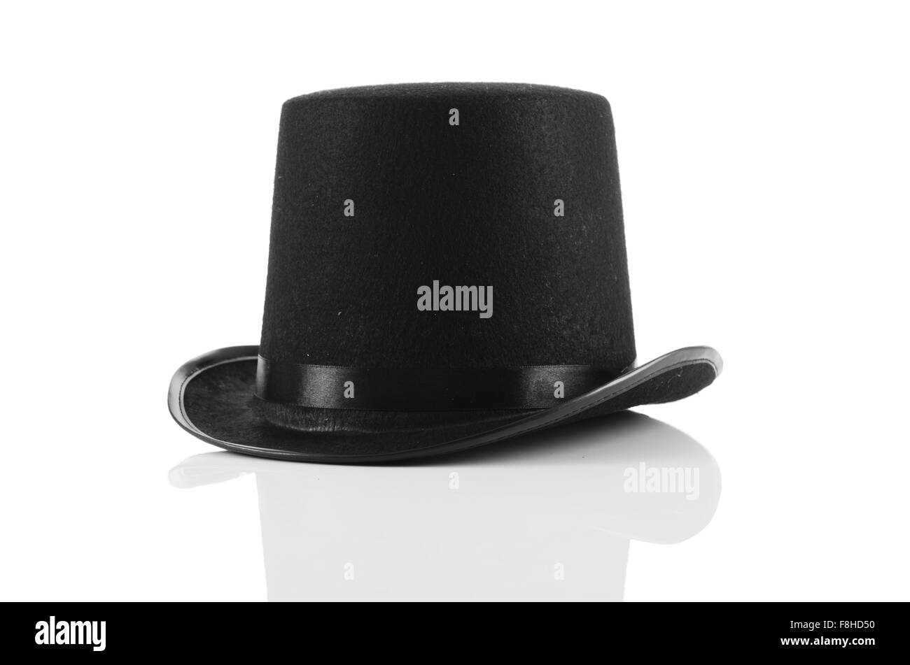 Black tophat top hat isolated on the white Stock Photo - Alamy