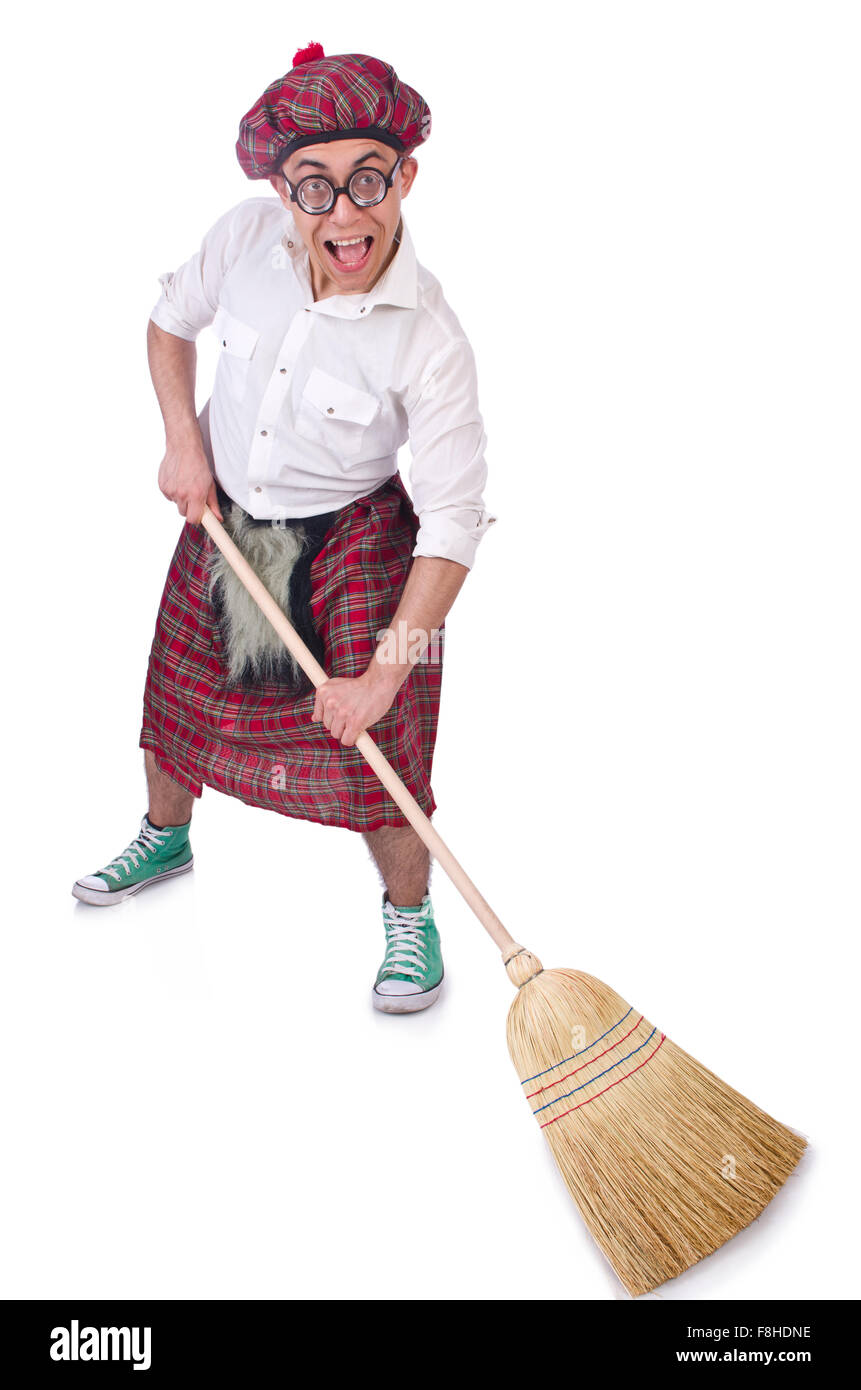 Funny scotsman isolated on the white background Stock Photo - Alamy