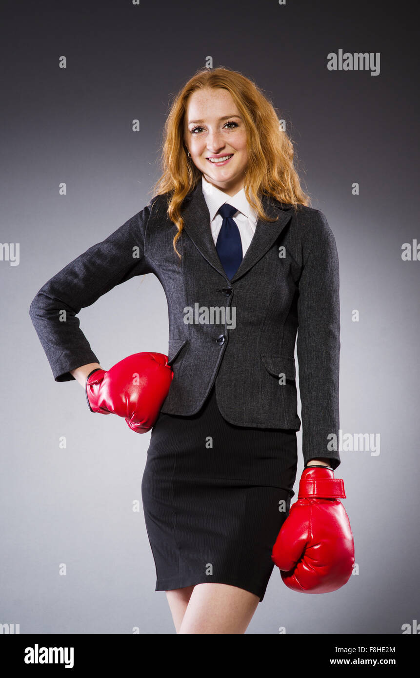 Business woman boxer in suit hi-res stock photography and images - Alamy