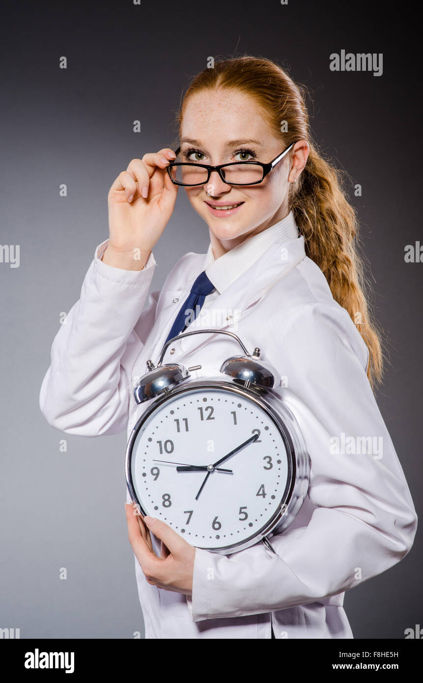 Woman doctor missing her deadlines Stock Photo - Alamy