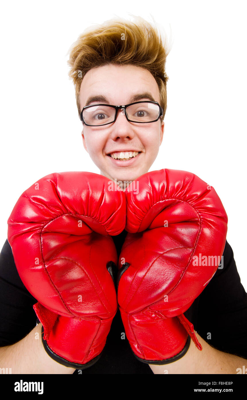 Funny boxer isolated on the white background Stock Photo - Alamy