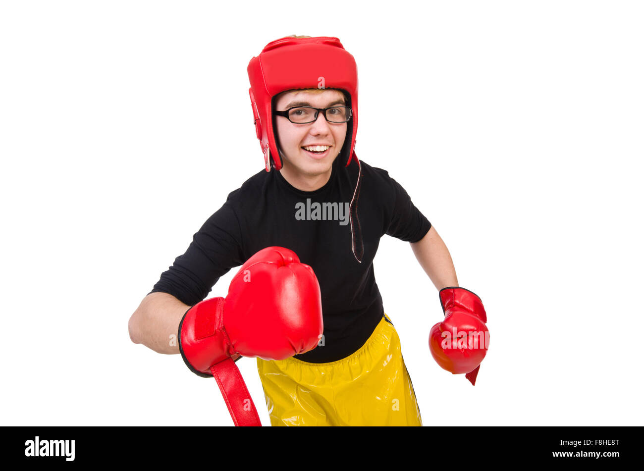 Funny boxer isolated on the white background Stock Photo - Alamy