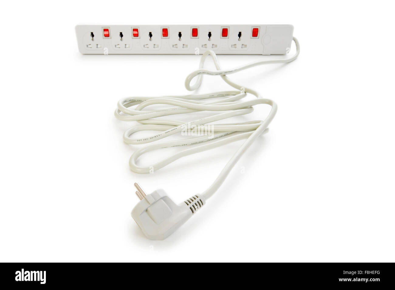 Extension cord isolated on the white background Stock Photo - Alamy