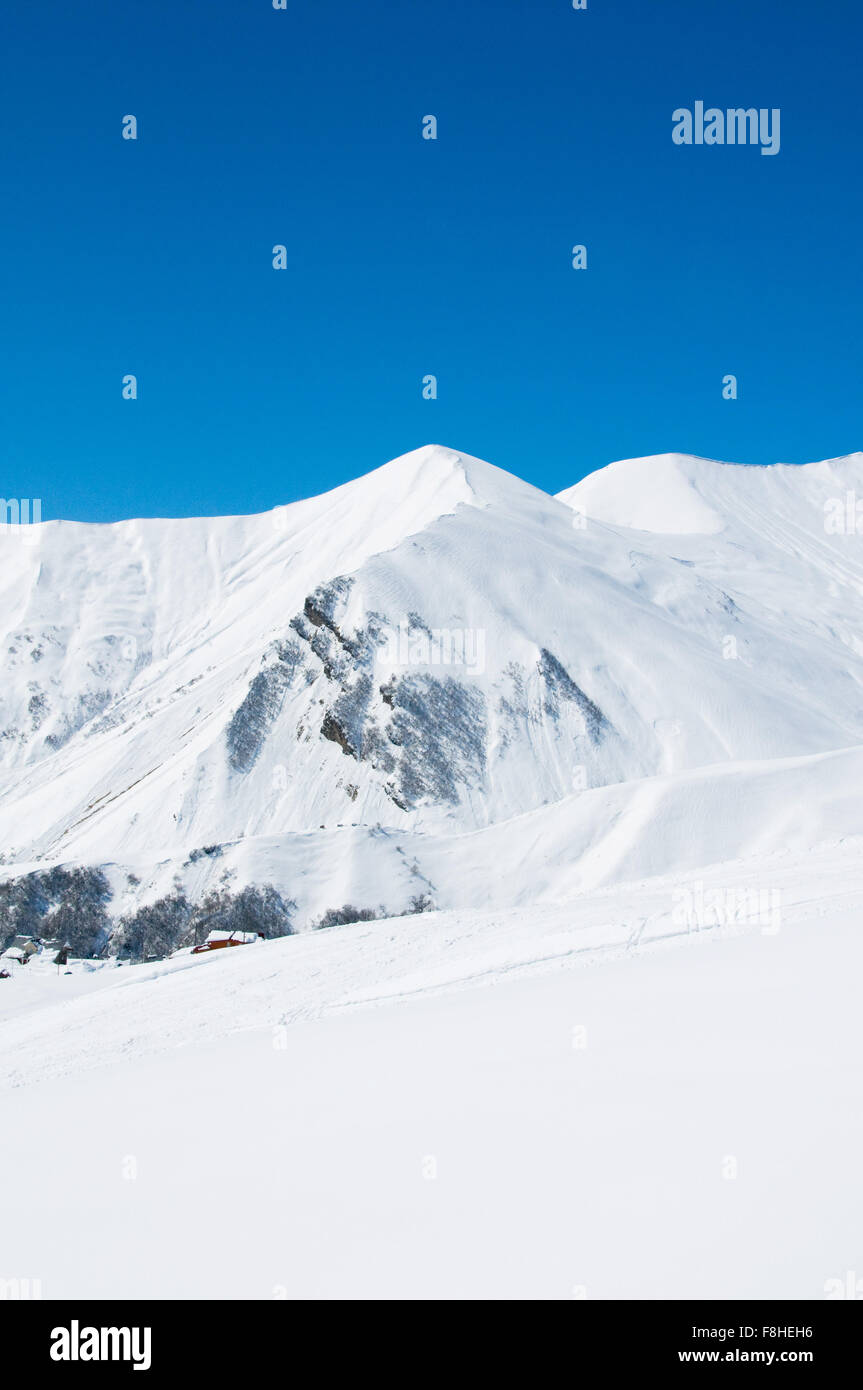 High mountains under snow in the winter Stock Photo - Alamy