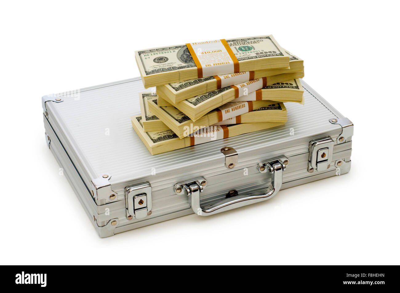 Money in the case isolated on white Stock Photo - Alamy