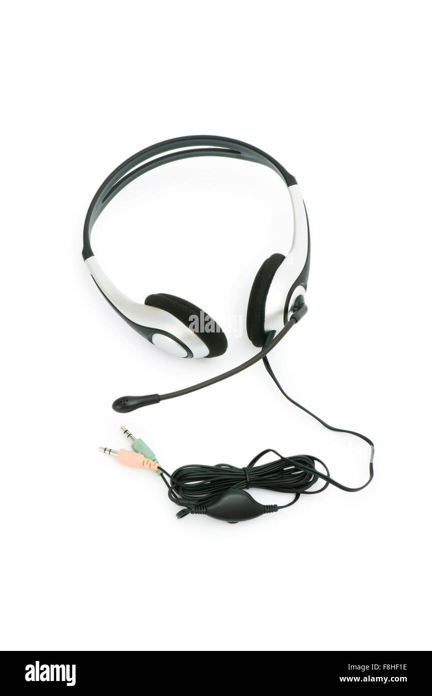 Headset isolated on the white background Stock Photo - Alamy