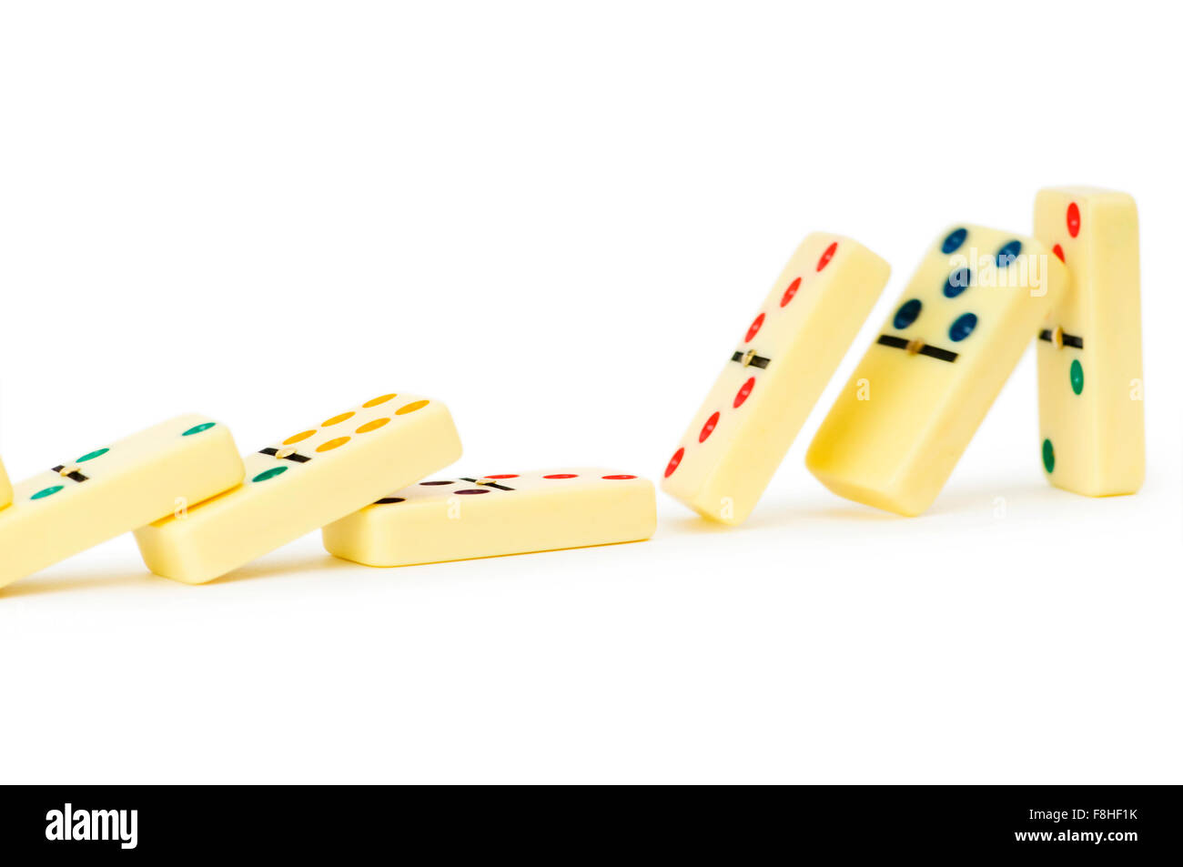 Colourful dominoes isolated on the white Stock Photo - Alamy