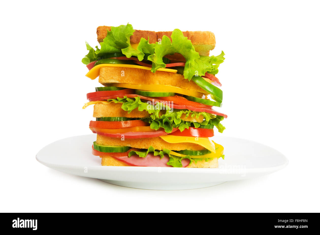 Giant sandwich isolated on the white background Stock Photo - Alamy