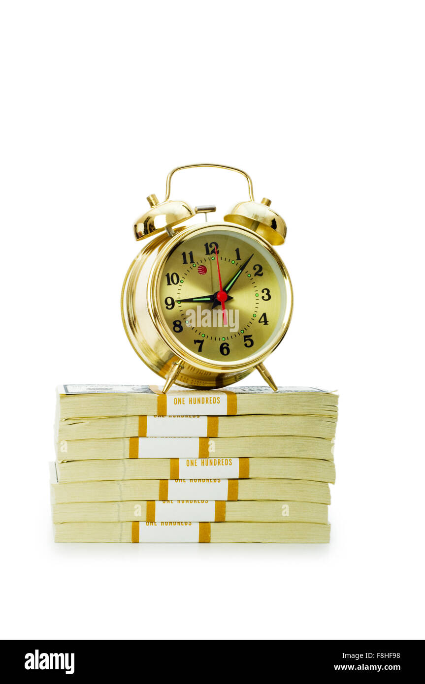 Time is money concept with dollars and clock Stock Photo - Alamy