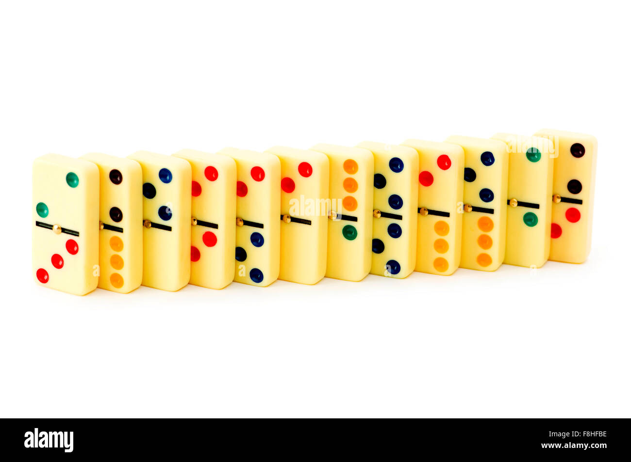 Colourful dominoes isolated on the white Stock Photo - Alamy