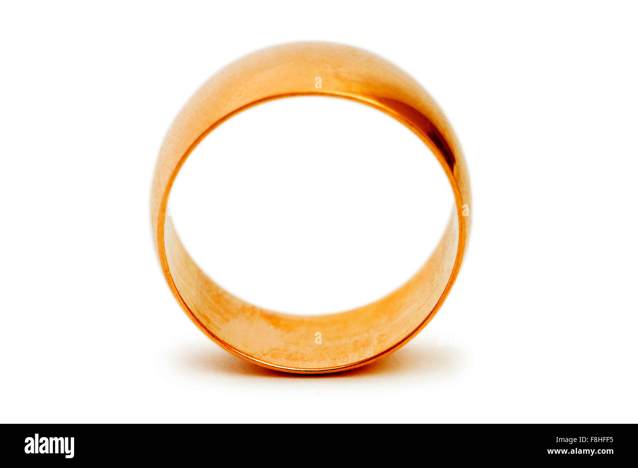 Golden ring isolated on the white background Stock Photo - Alamy