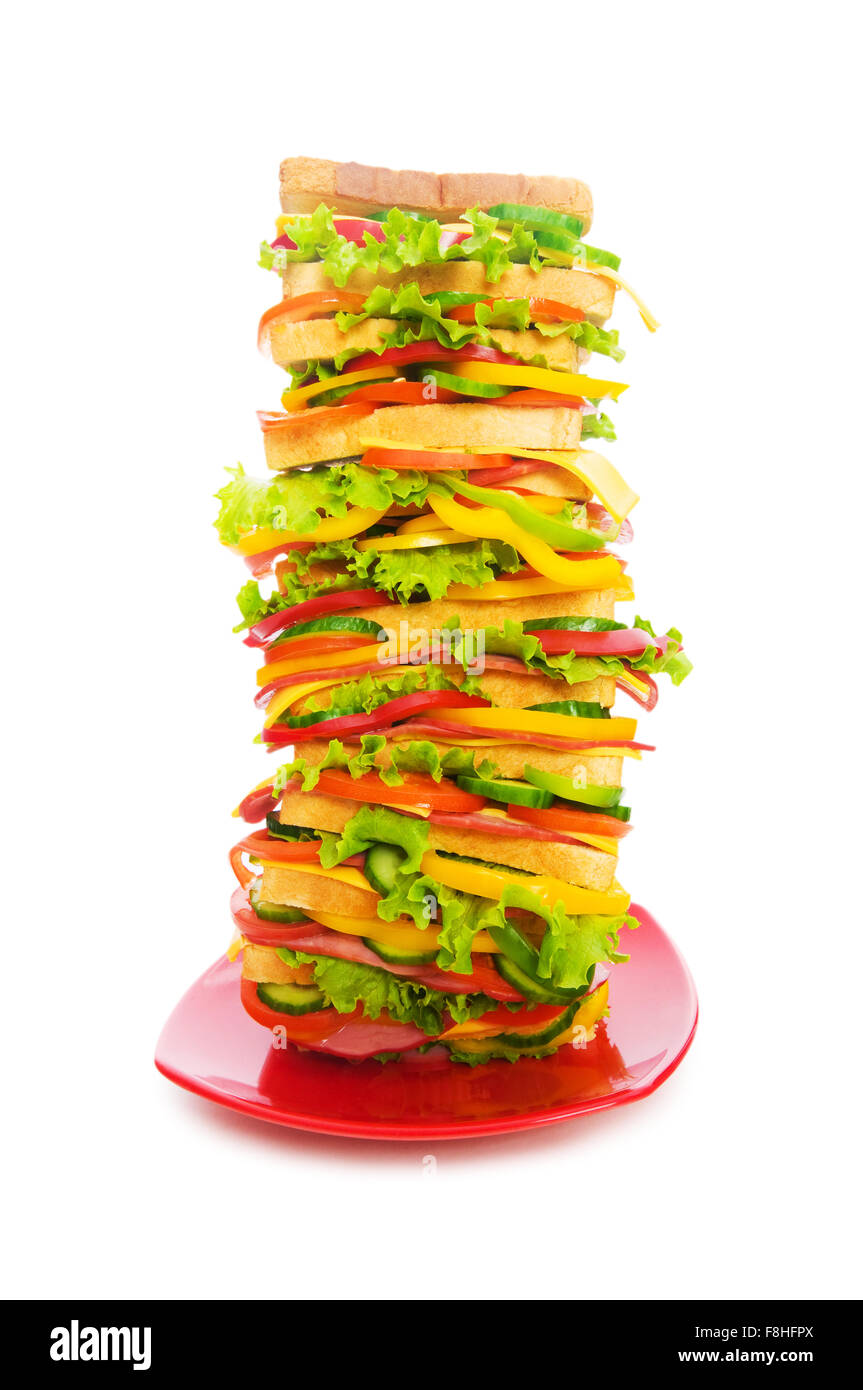 Giant sandwich isolated on the white background Stock Photo - Alamy