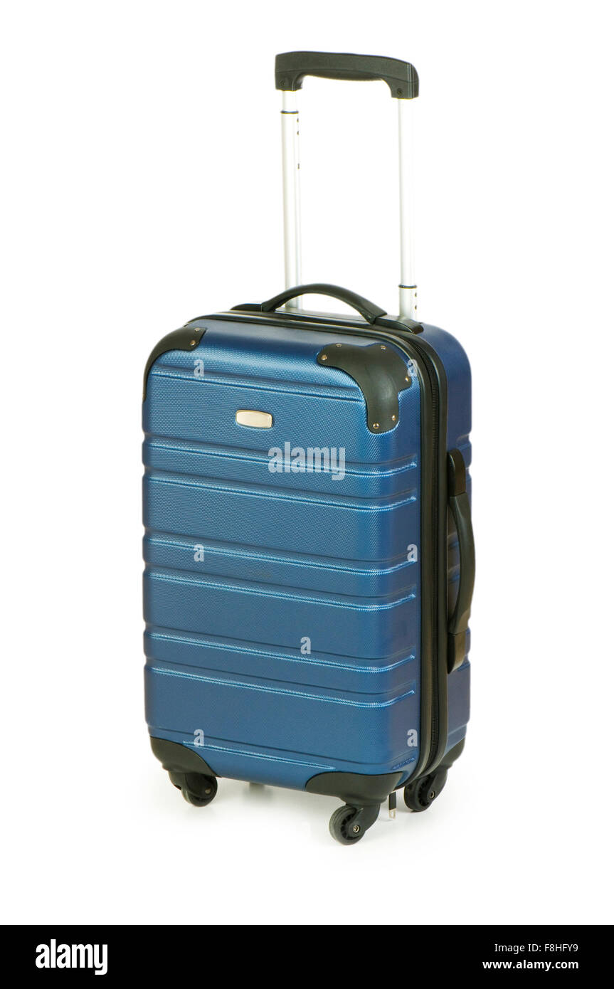 Blue case isolated on the white background Stock Photo - Alamy