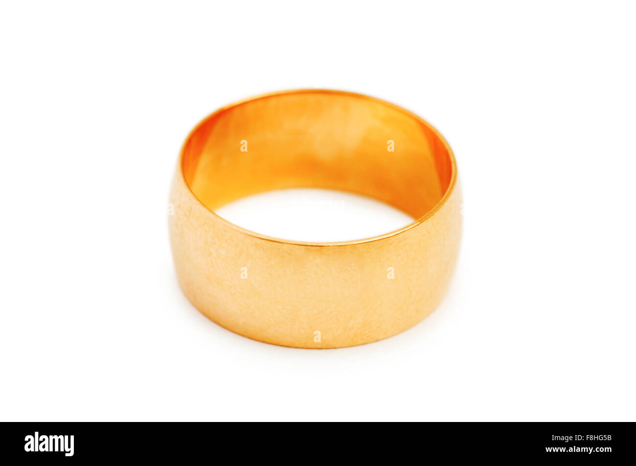 Golden ring isolated on the white background Stock Photo - Alamy