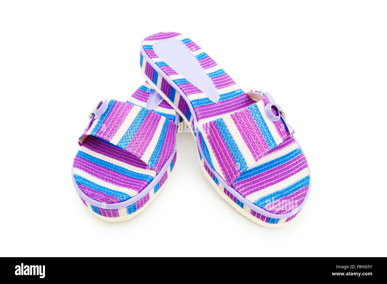Elegant slippers isolated on the white background Stock Photo - Alamy