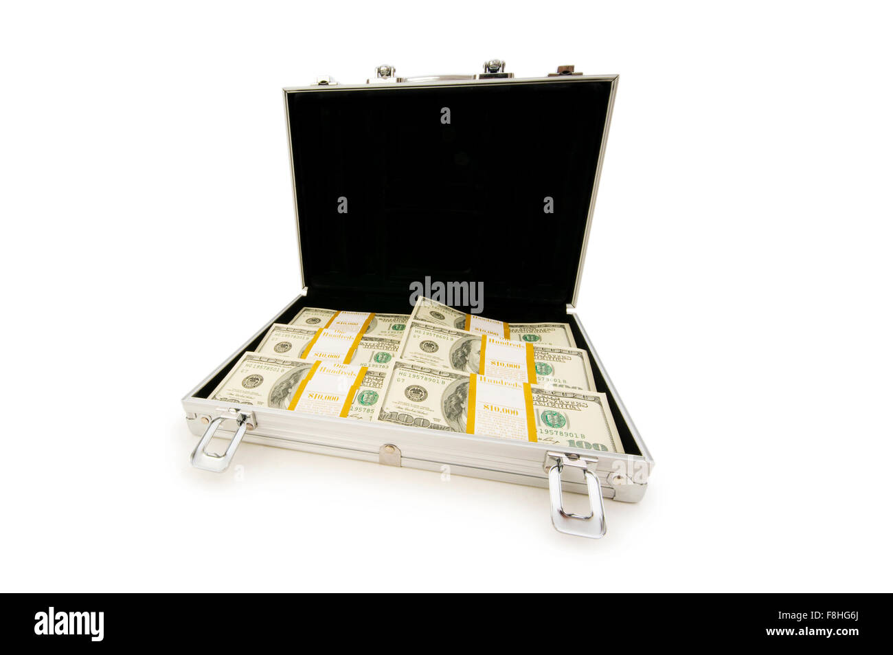 Money in the case isolated on white Stock Photo - Alamy