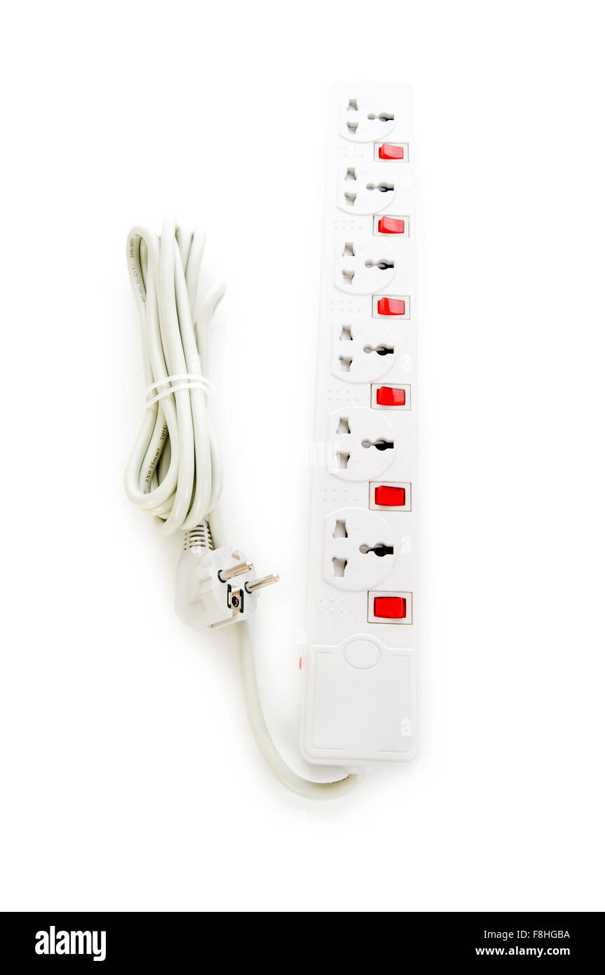 Extension cord isolated on the white background Stock Photo - Alamy