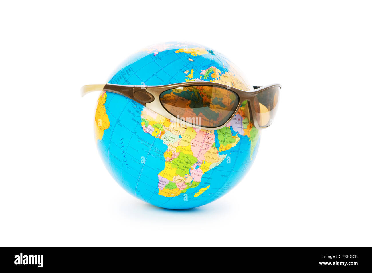 Sunglasses on world map Cut Out Stock Images & Pictures - Alamy