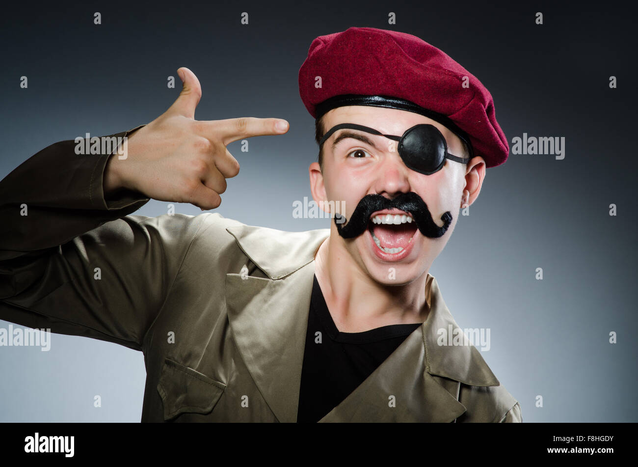 Funny soldier in military concept Stock Photo - Alamy