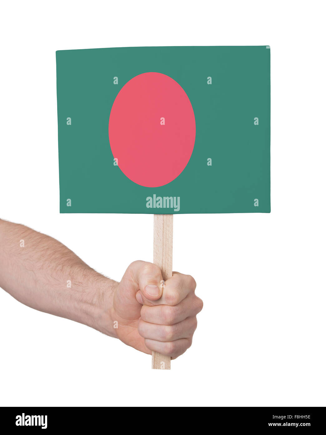 Hand holding small card, isolated on white - Flag of Bangladesh Stock ...