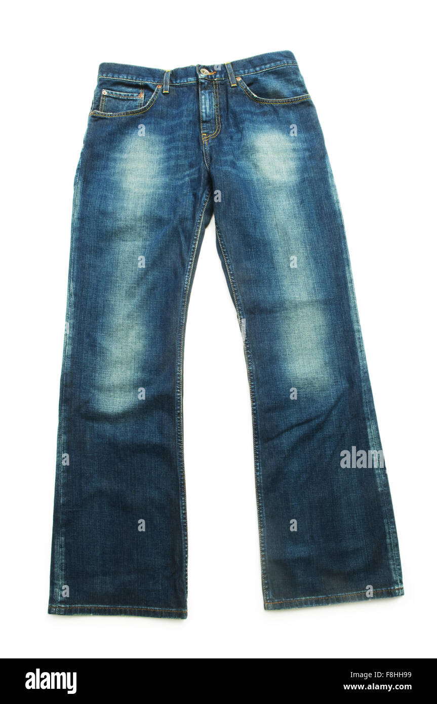 Pair of jeans isolated on the white background Stock Photo - Alamy