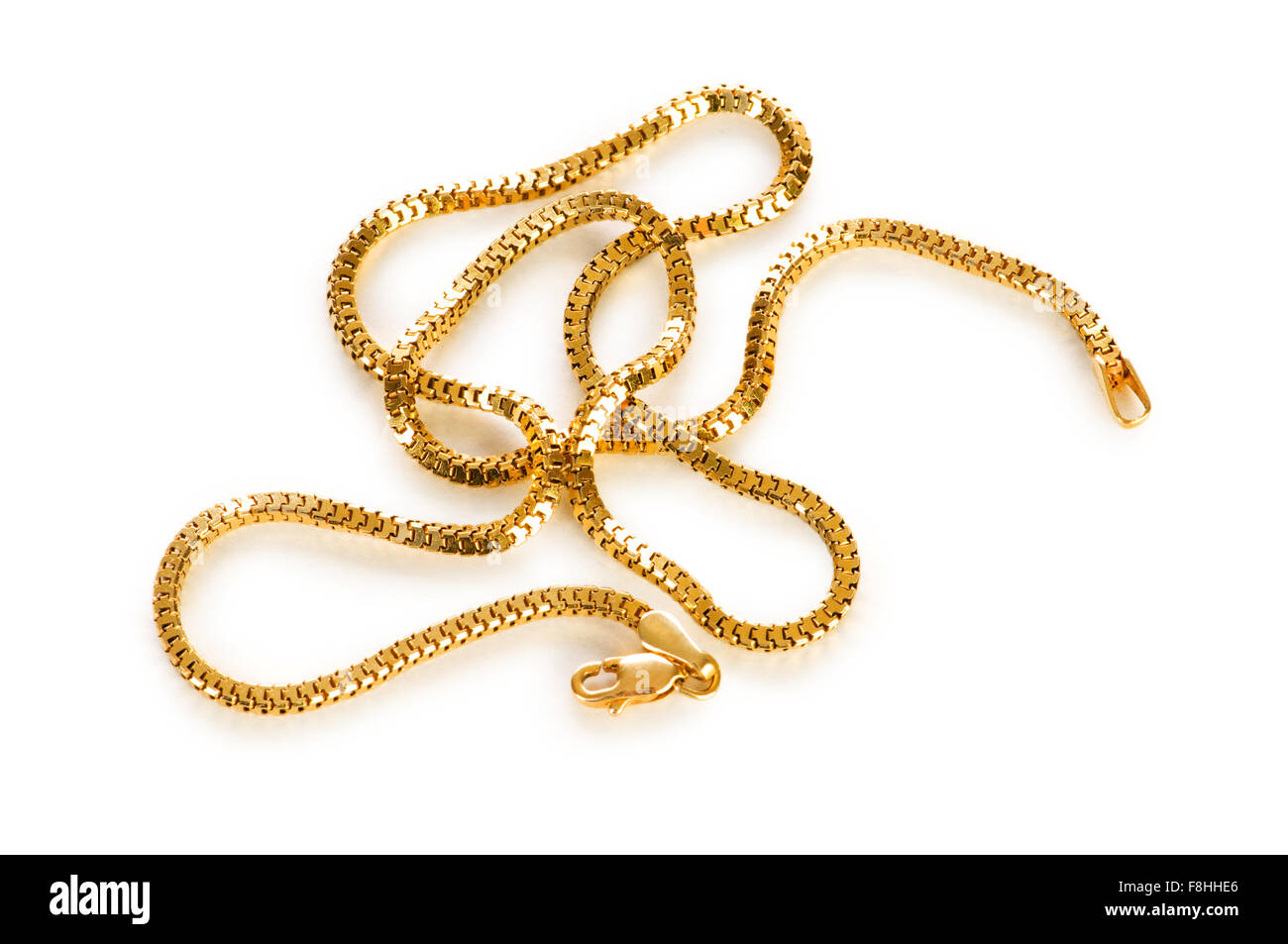 Golden chain isolated on the white background Stock Photo - Alamy