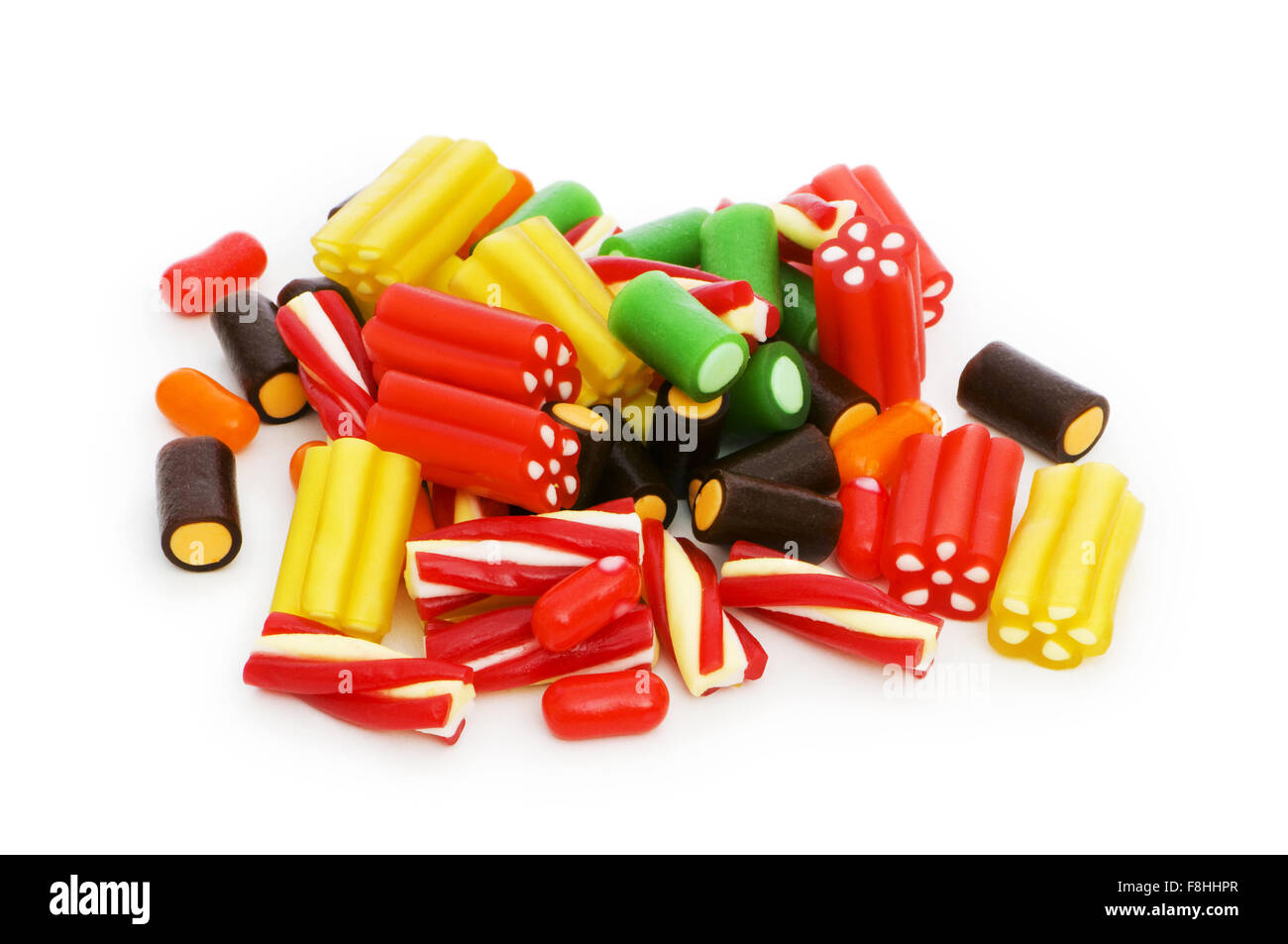 Colourful sweets isolated on the white background Stock Photo - Alamy