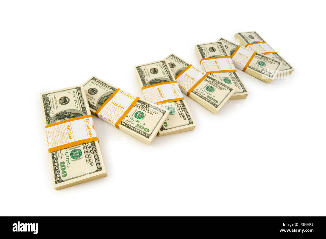 Stack of dollars isolated on the white Stock Photo - Alamy