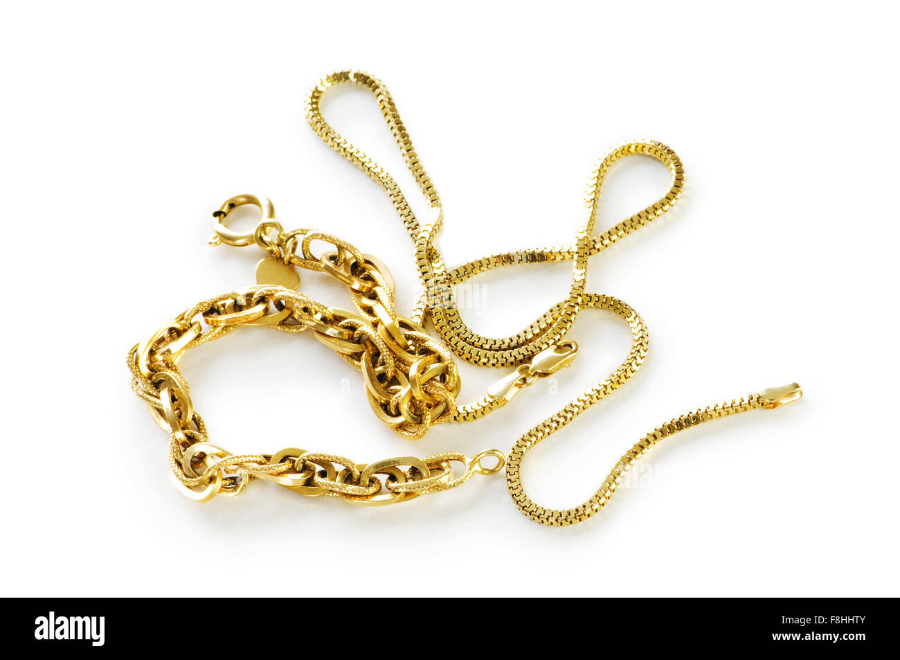 Golden chain isolated on the white background Stock Photo - Alamy