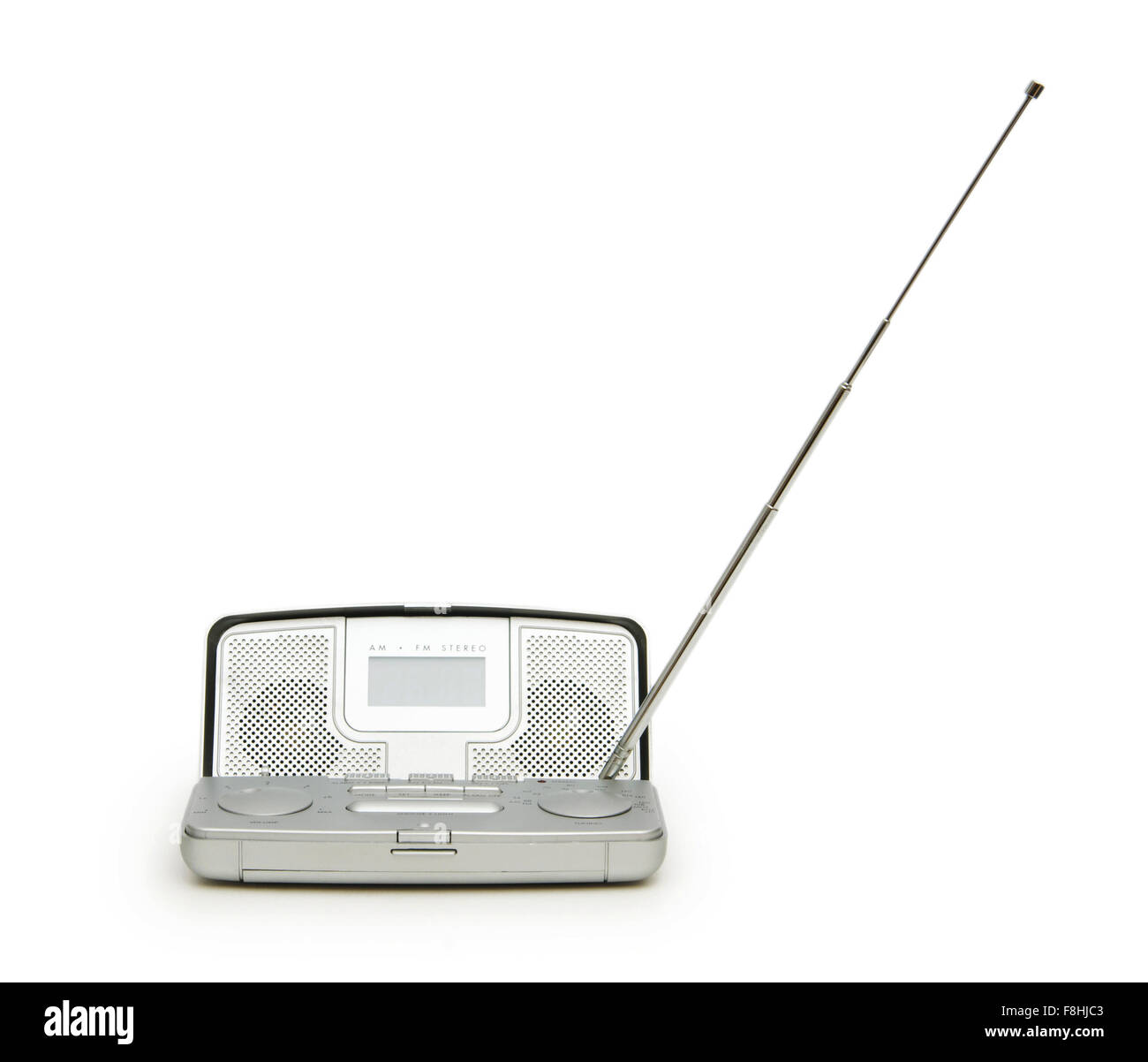 Silver radio isolated on the white background Stock Photo - Alamy