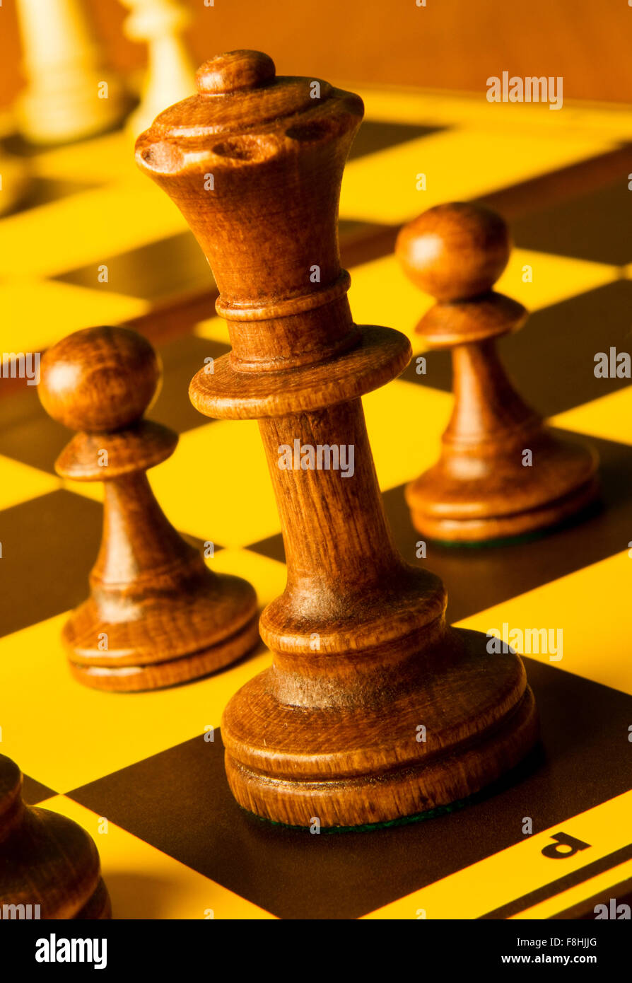 Set of chess figures on the board Stock Photo - Alamy
