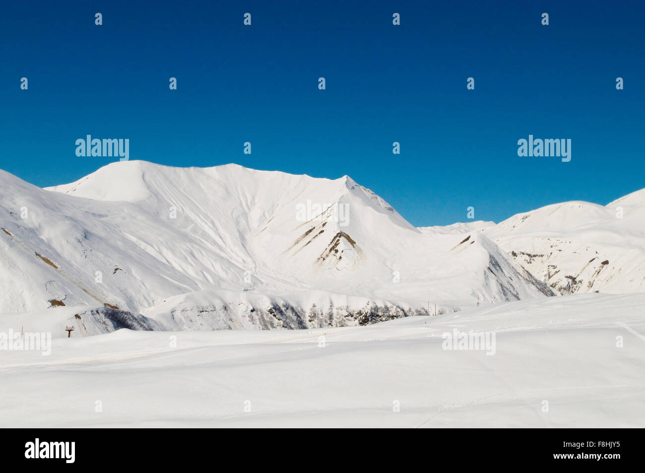 High mountains under snow in the winter Stock Photo - Alamy