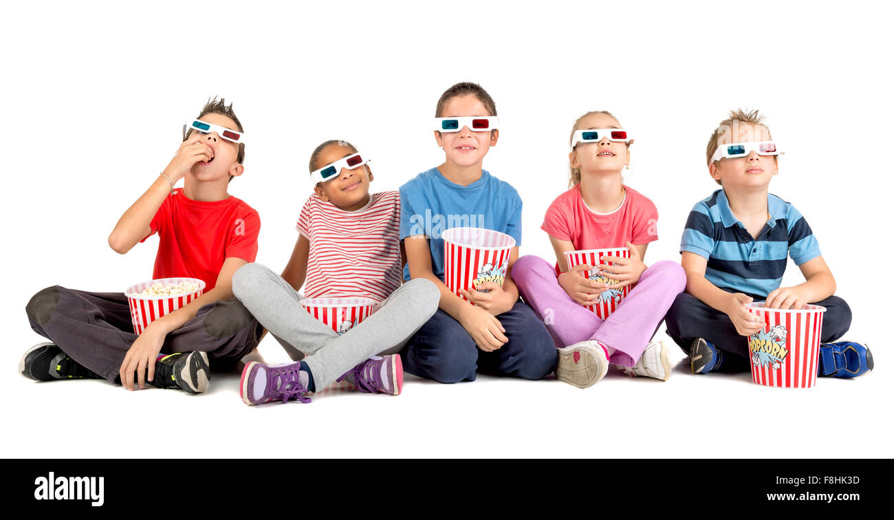 Children popcorn television hi-res stock photography and images - Alamy