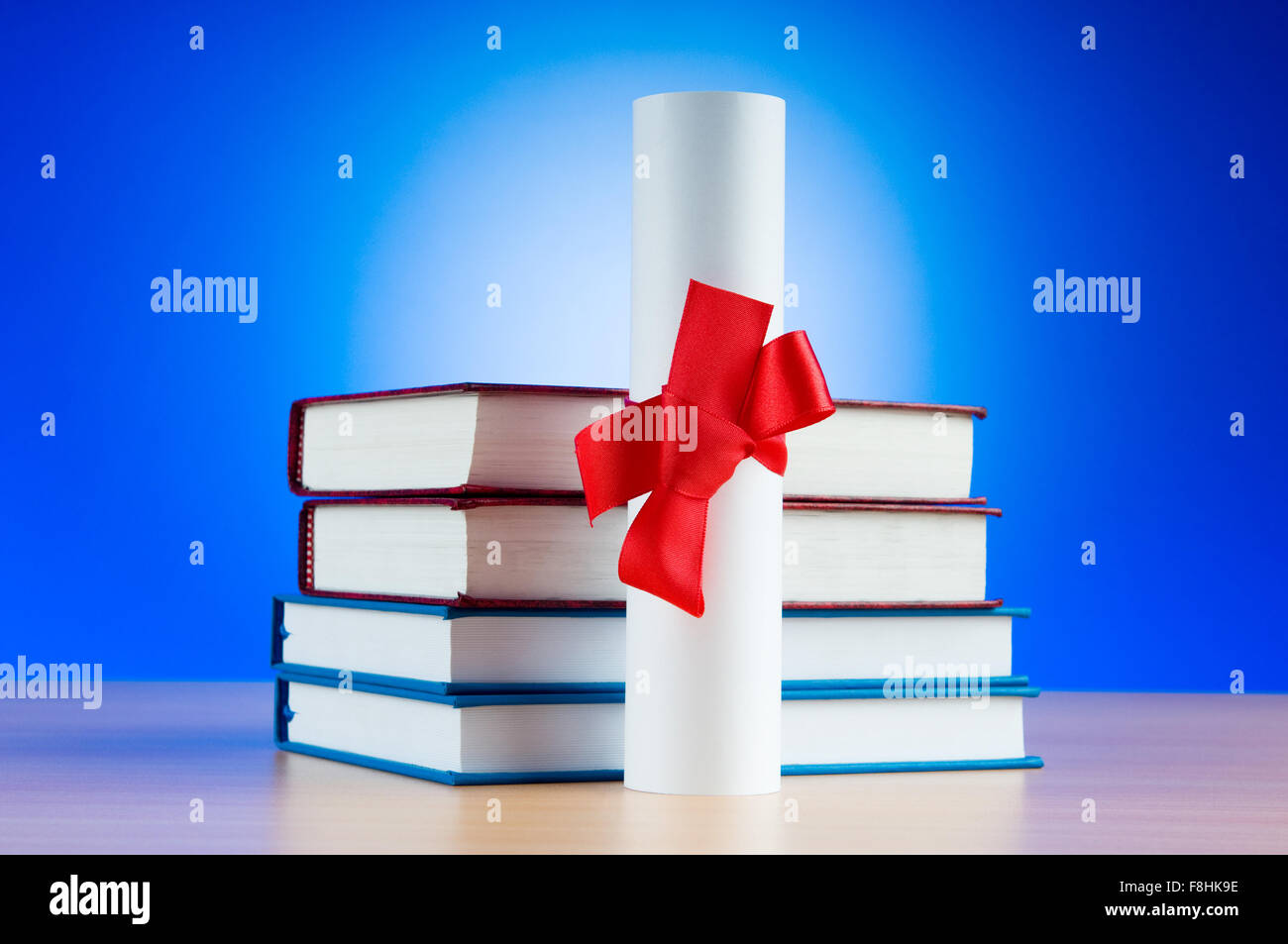 Books diploma red ribbon hi-res stock photography and images - Alamy