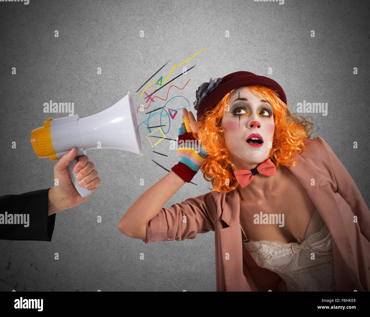 Woman screaming megaphone hi-res stock photography and images - Alamy