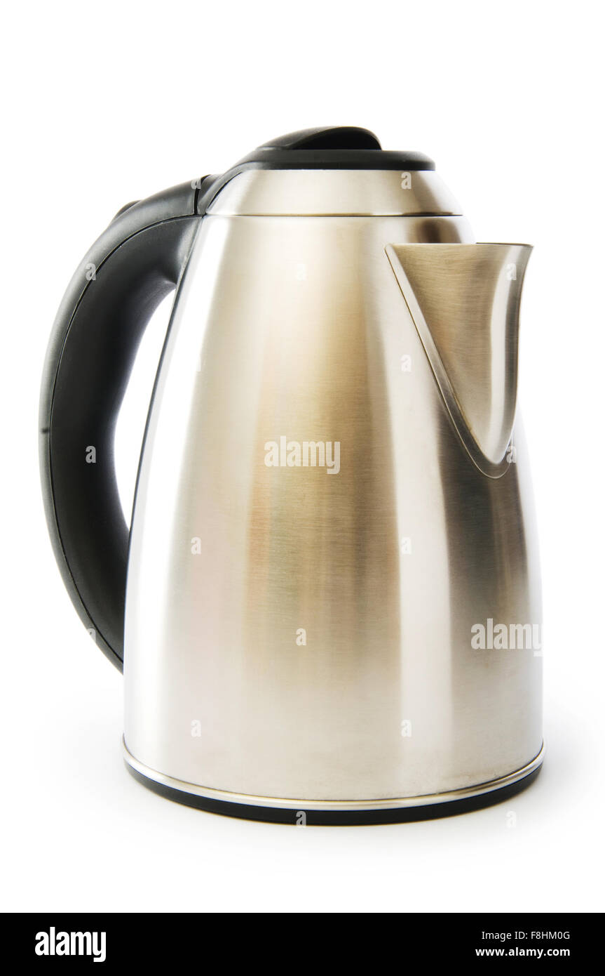 Shiny kettle isolated on the white background Stock Photo - Alamy
