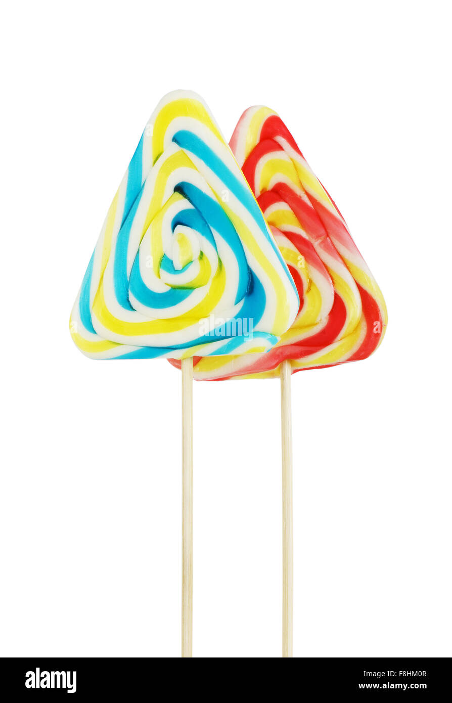 Colourful lollipop isolated on the white background Stock Photo - Alamy