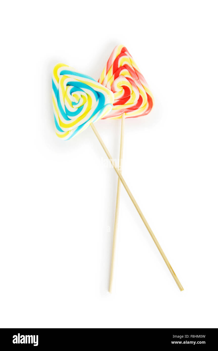 Colourful lollipop isolated on the white background Stock Photo - Alamy