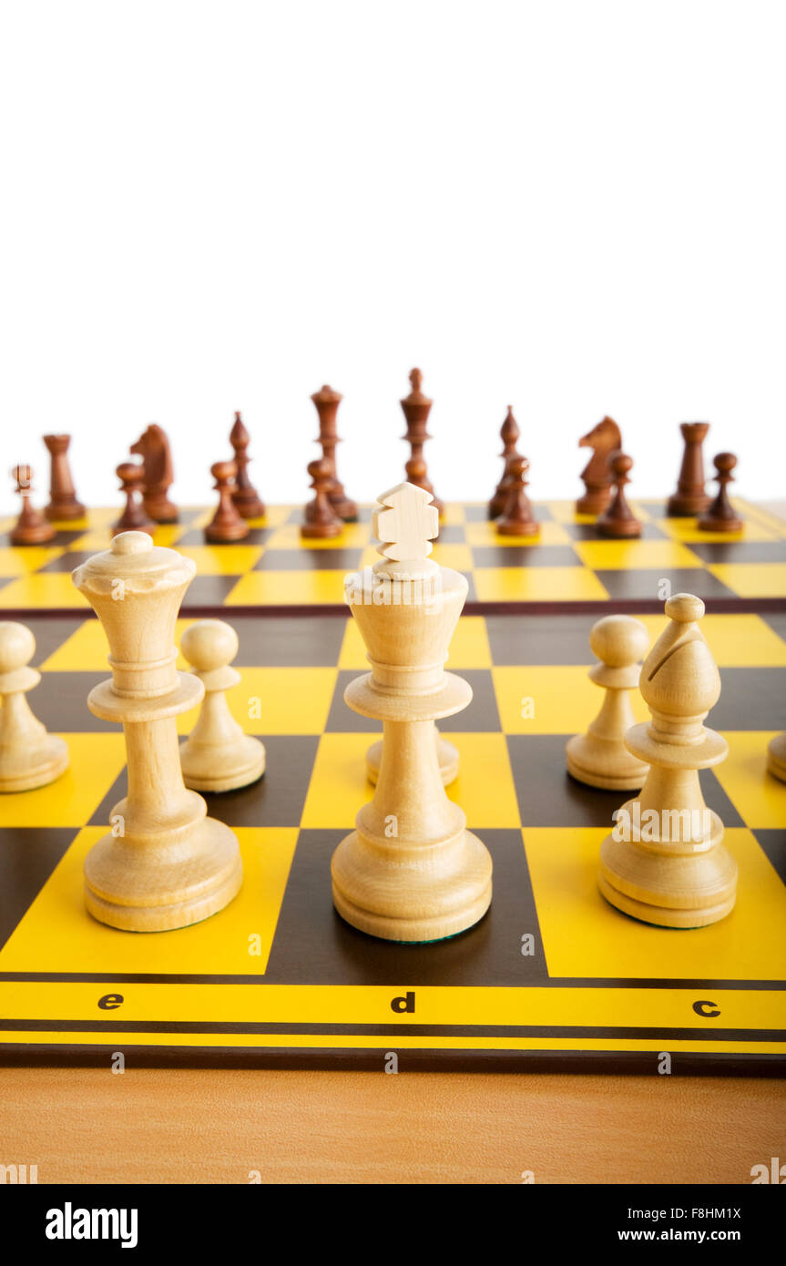 Set of chess figures on the playing board Stock Photo - Alamy