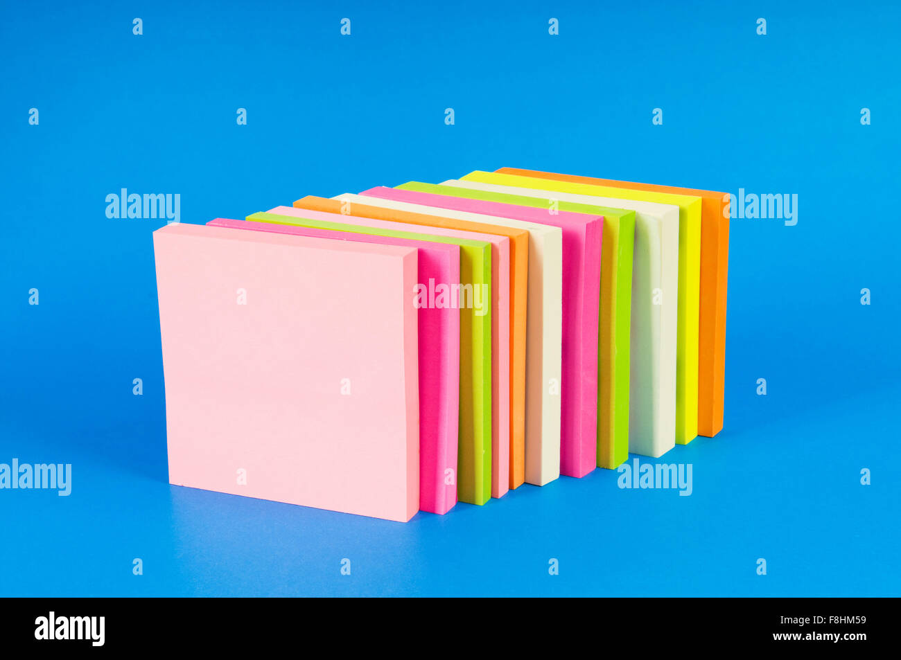 Colorful reminder notes on the color background Stock Photo - Alamy