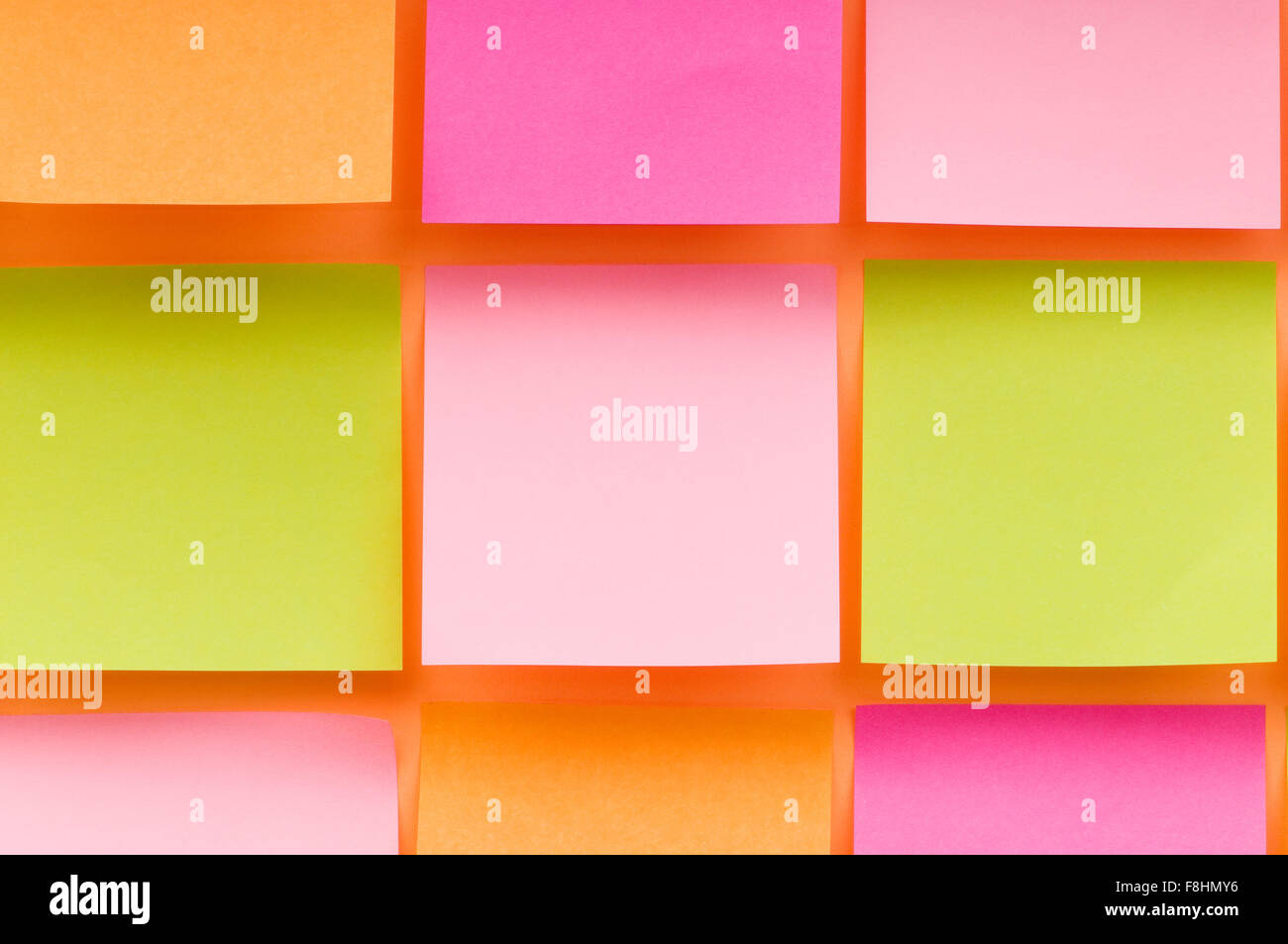 Reminder notes on the bright colorful paper Stock Photo - Alamy