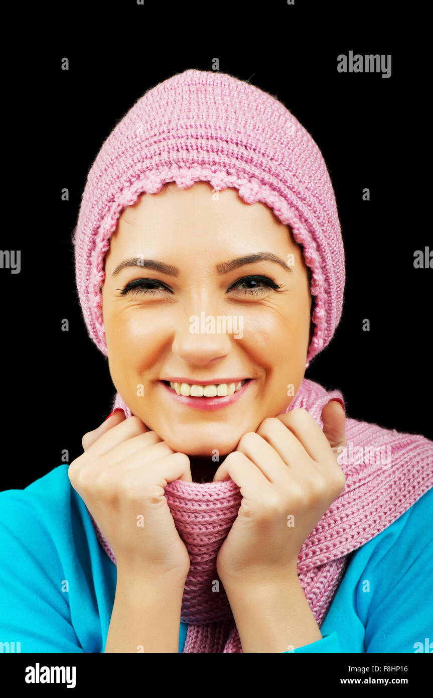 Nice looking woman in the warm clothing Stock Photo - Alamy