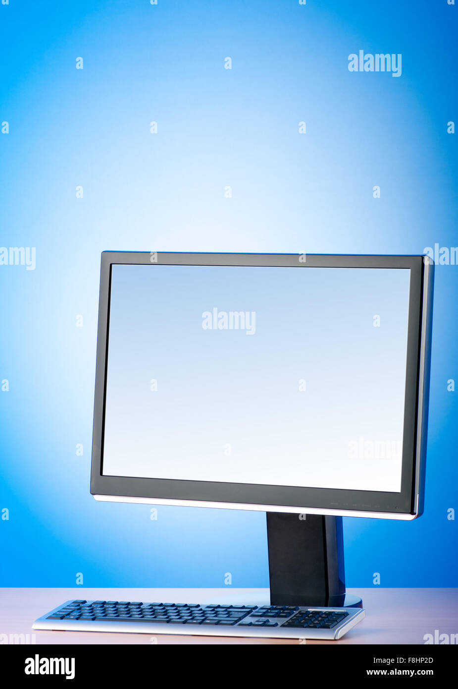 Wide screen computer monitor against colorful background Stock Photo ...