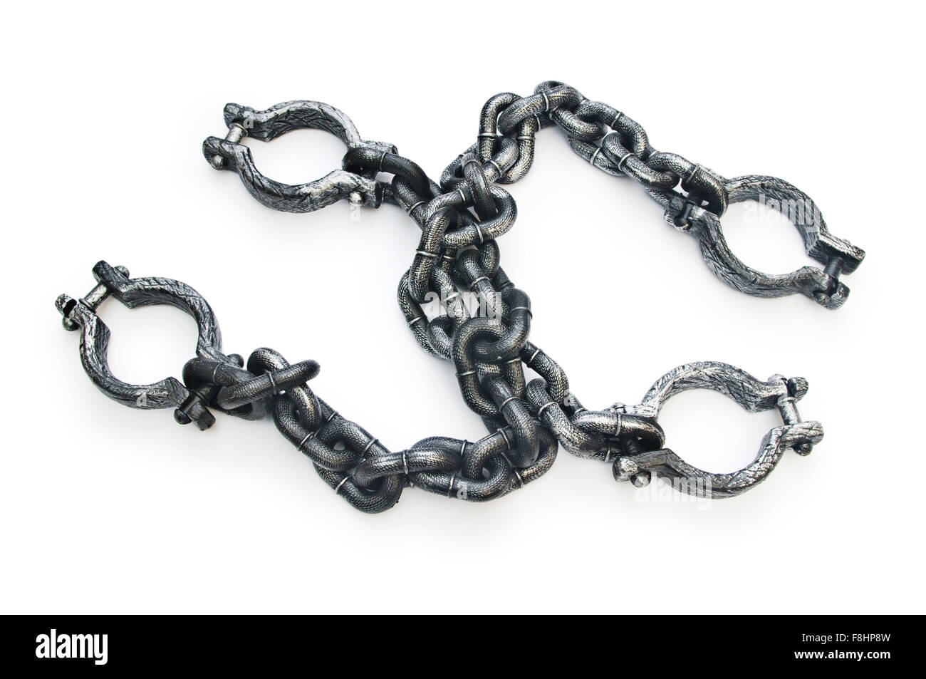 Metal shackles isolated on the white background Stock Photo - Alamy