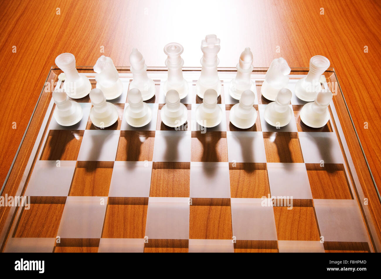 Set of chess figures on the playing board Stock Photo - Alamy