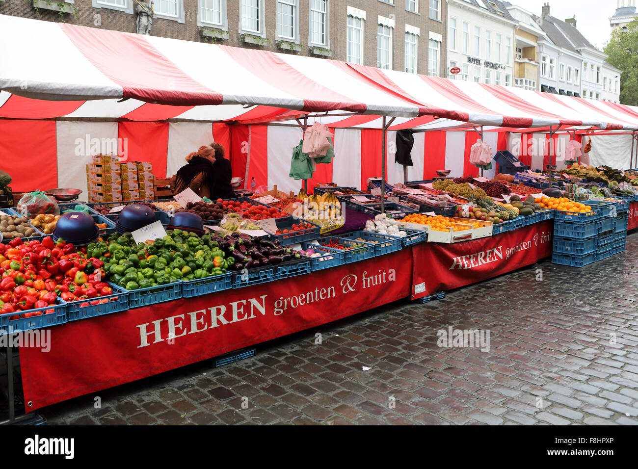 Fresh fruit and vegetables at the market in Breda, the Netherlands ...