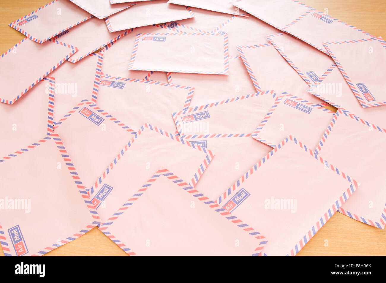 Mail concept with many envelopes on the table Stock Photo - Alamy