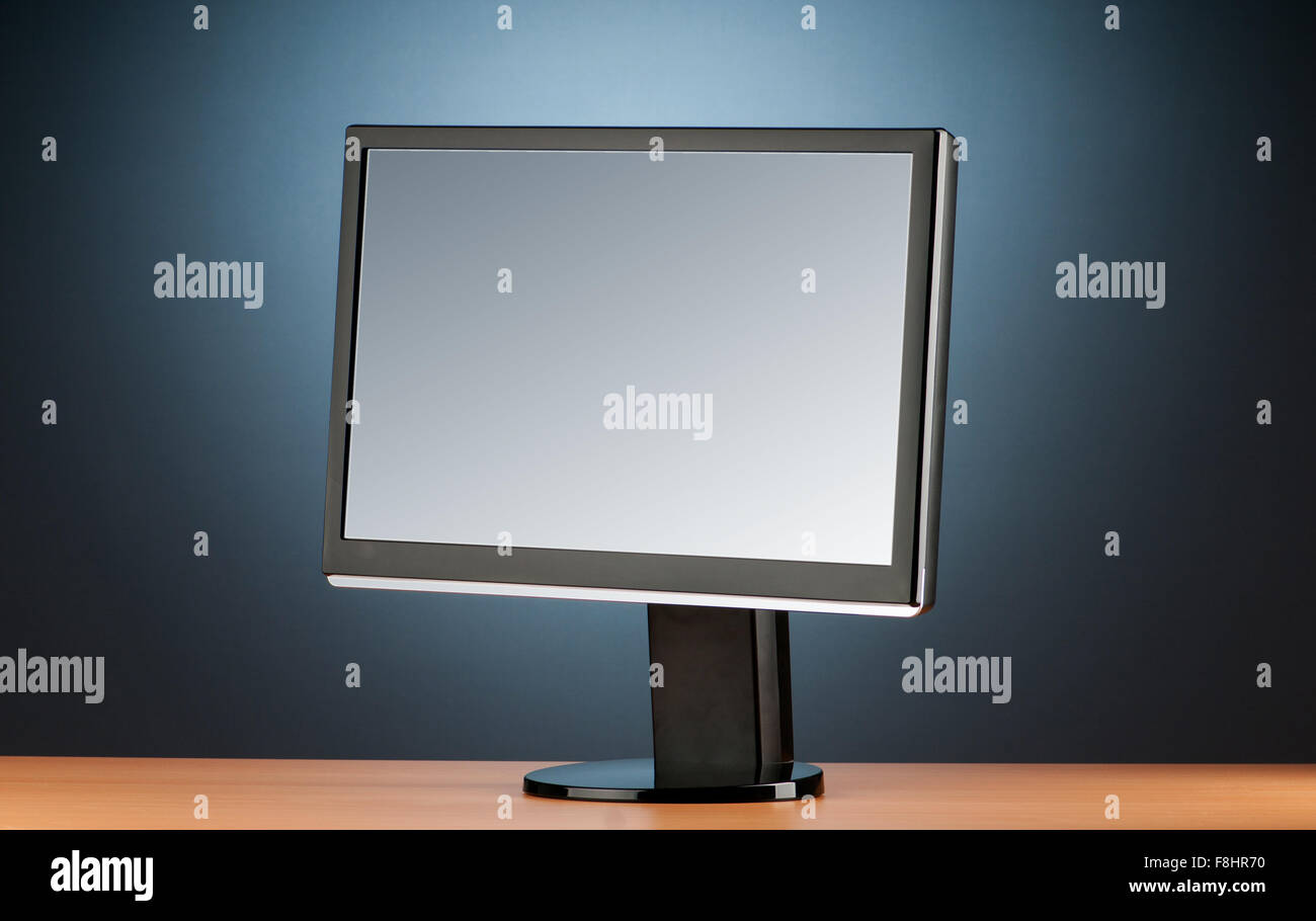 Wide screen computer monitor against colorful background Stock Photo ...